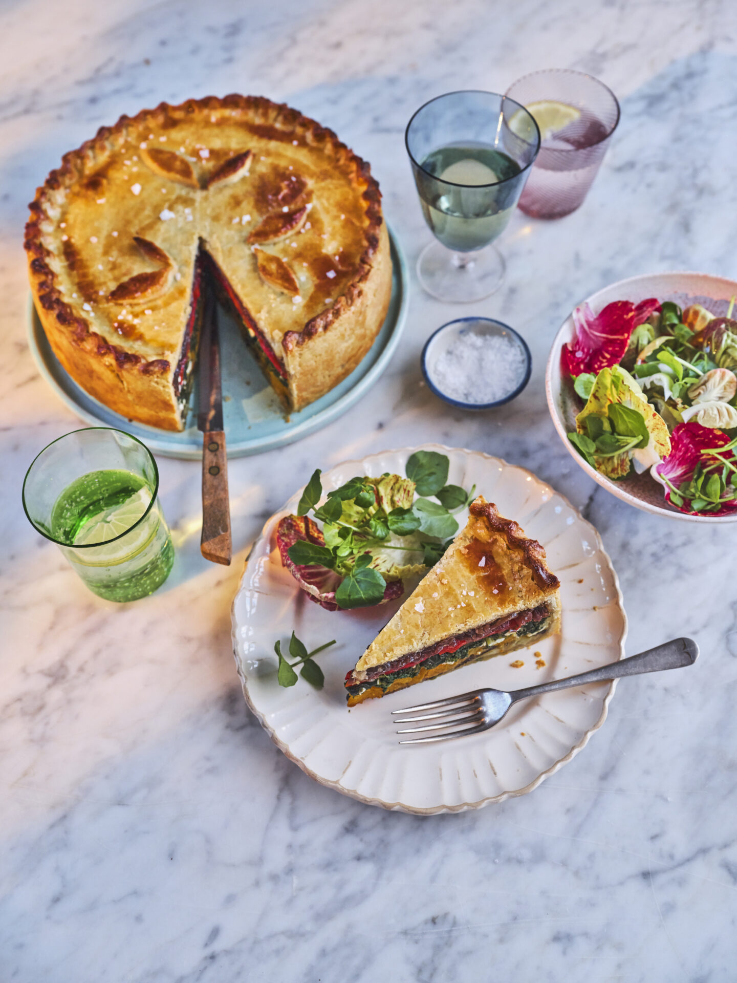 Layered Vegetable Picnic Pie - Maldon Salt