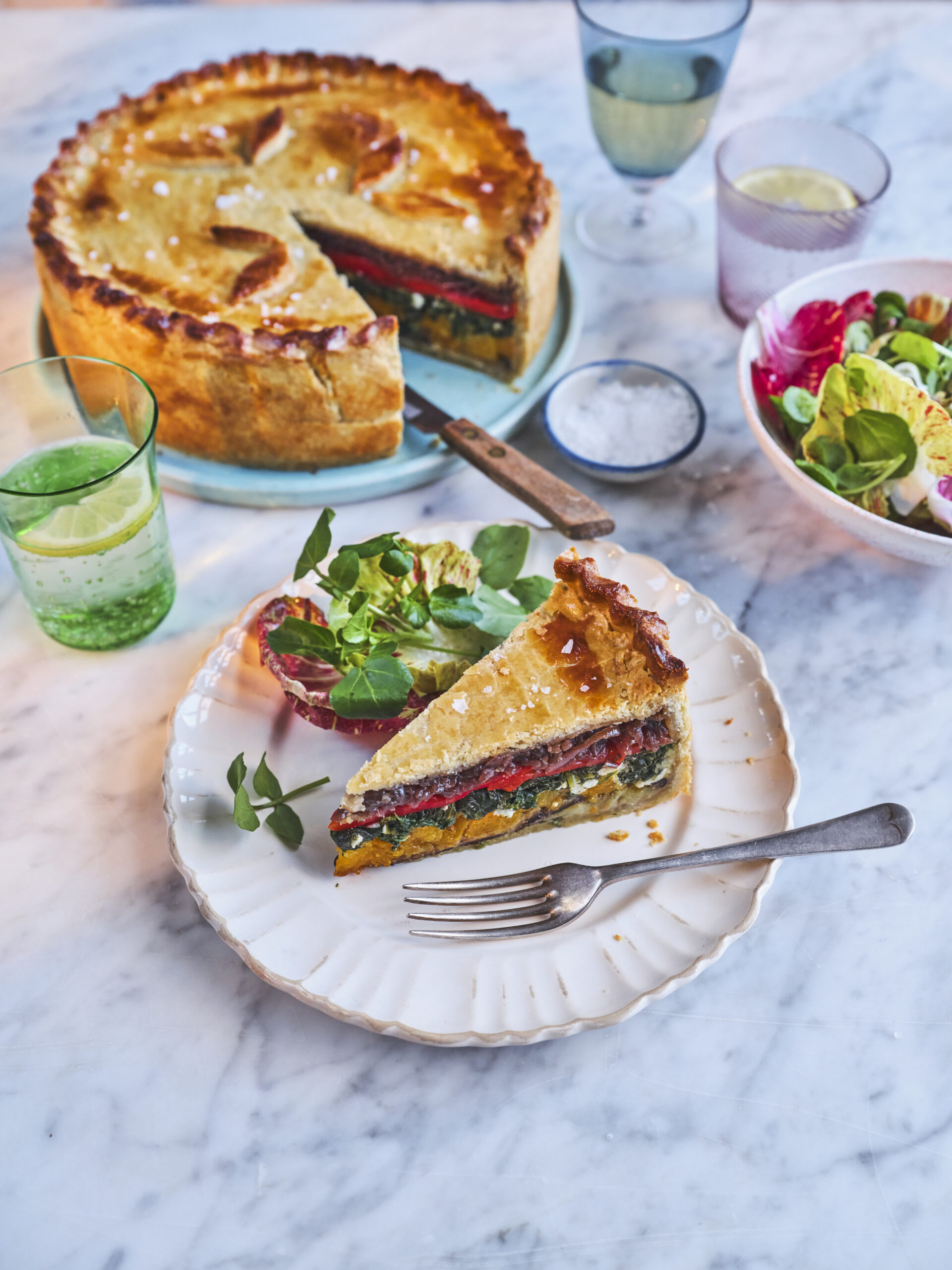 Layered Vegetable Picnic Pie - Maldon Salt