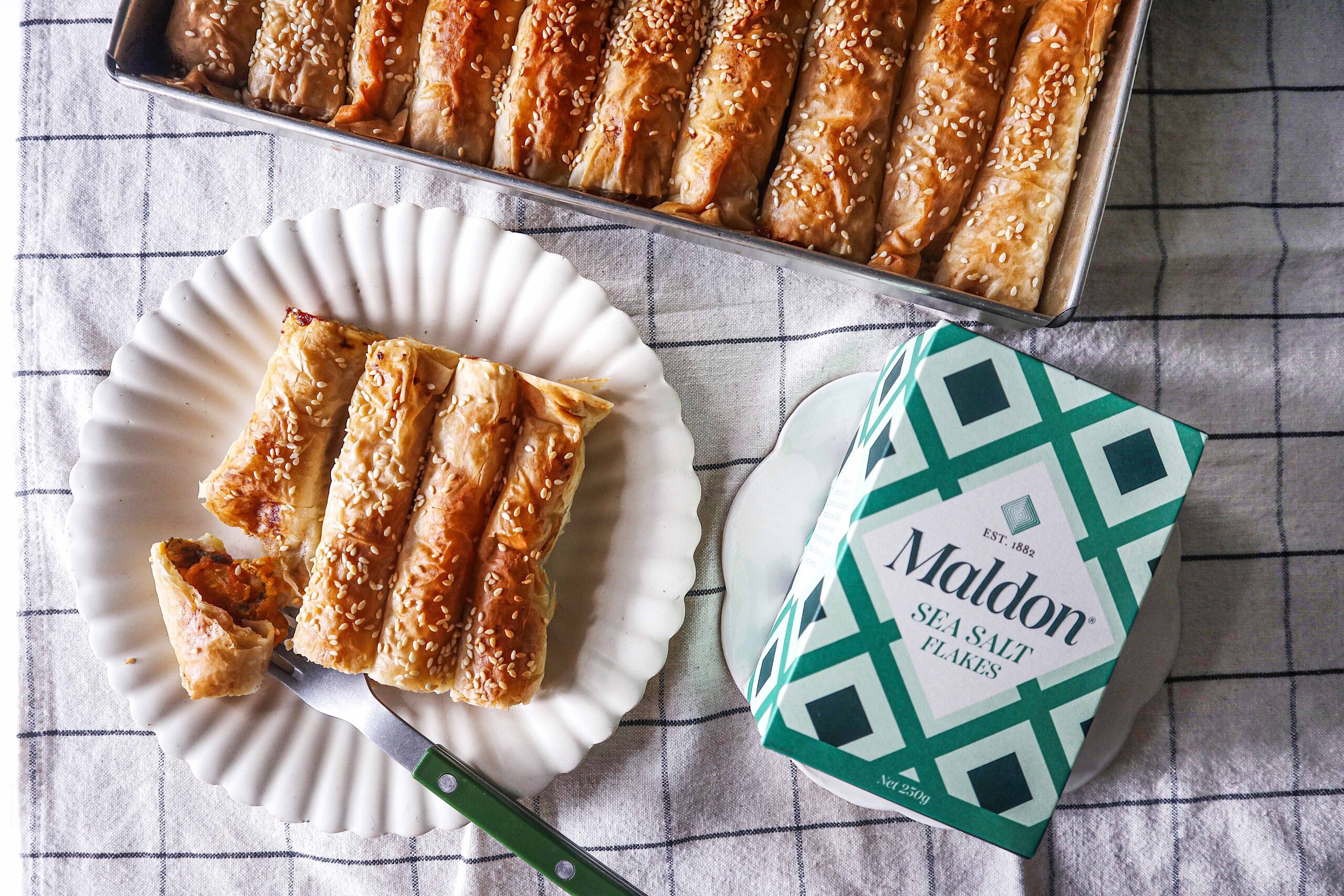 Feta, Pumpkin & Honey Filo Pita - Maldon Salt