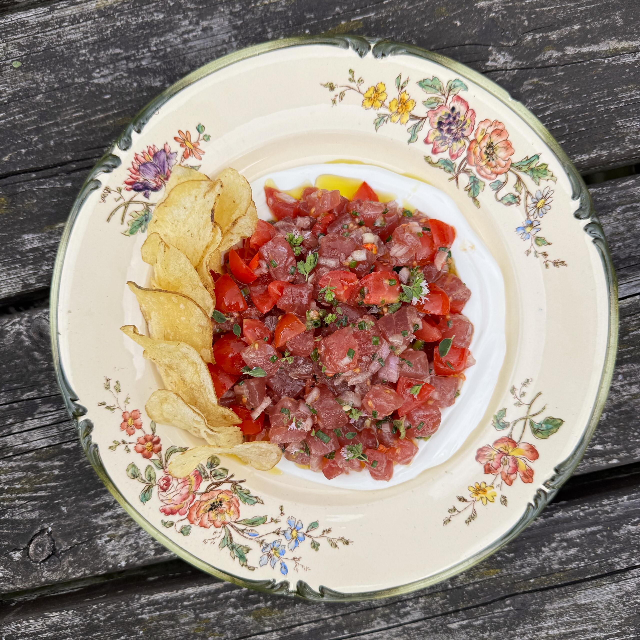 Salted Tuna & Tomato Tartare - Maldon Salt